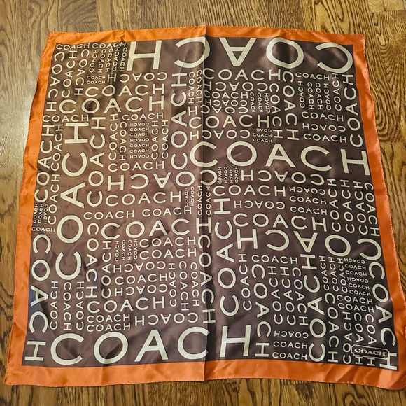 Coach | Accessories | Authentic Nwot Coach Signature Logo Silk Scarf In ...